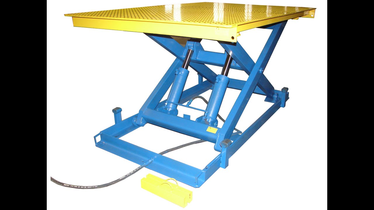 Scissor table lift test - YouTube