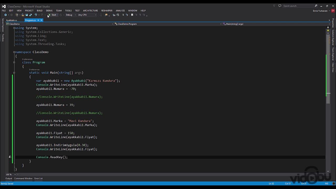 7 - OOP - Yıkıcı metod nedir ? - C# Object Oriented Programming - YouTube