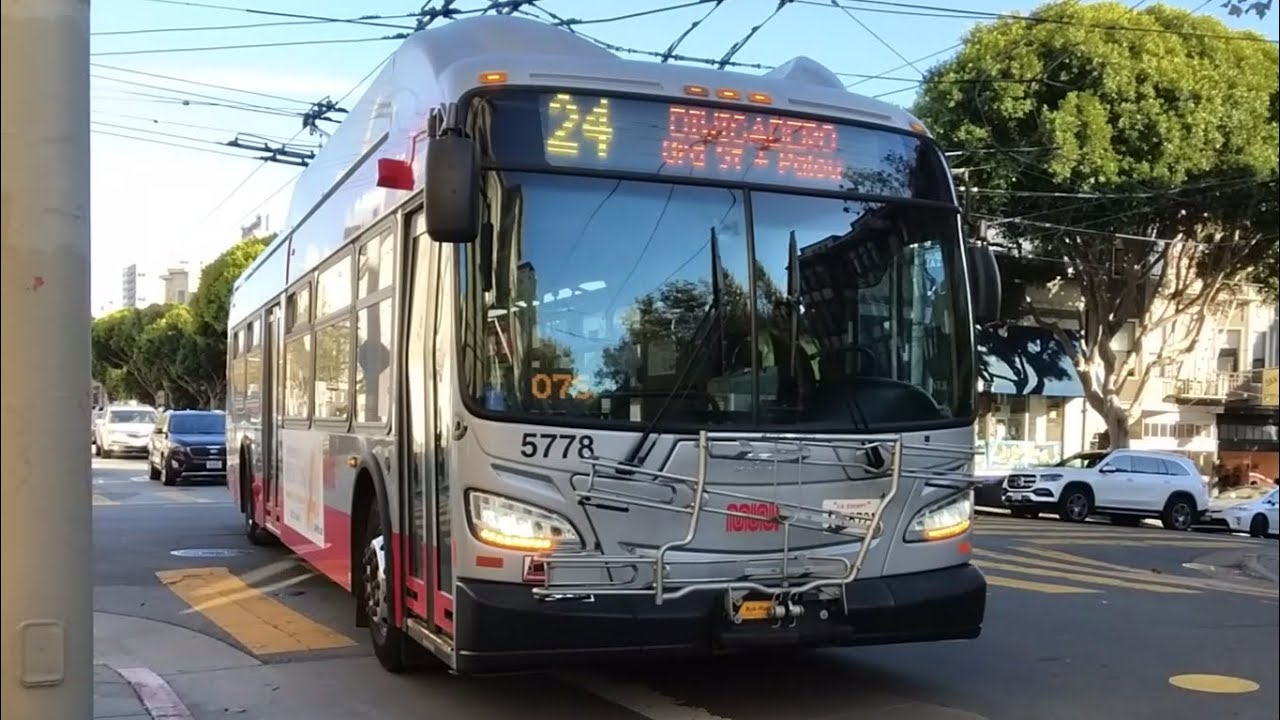 SF Muni 2018 New Flyer XT40 #5778 on Route 24 Divisadero - YouTube