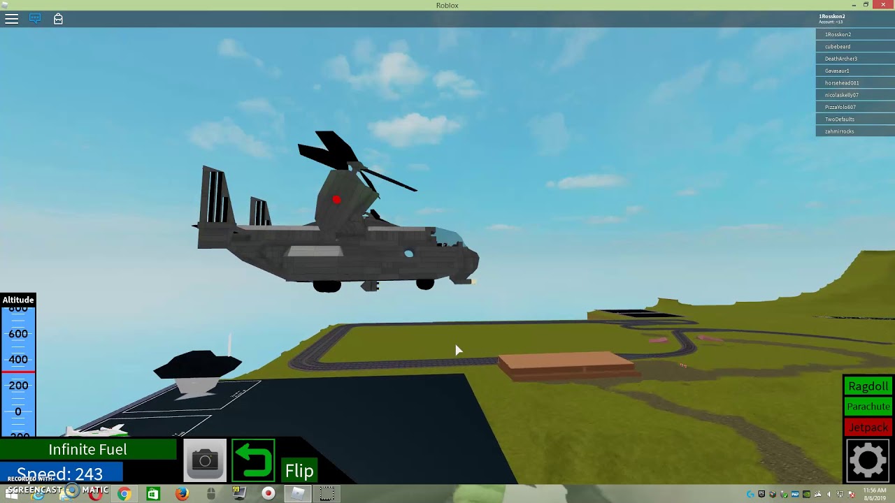 Roblox Plane Crazy Bell Boeing V22 Osprey Showcase 1300+ Blocks - YouTube