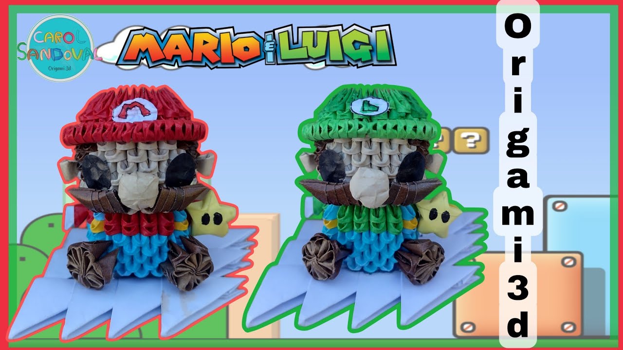 Haz a Mario y a Luigi en origami 3d ️💚 nivel 🔥| Carol Sandoval - YouTube