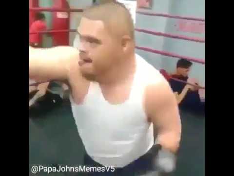 Guy with Down syndrome boxing - YouTube