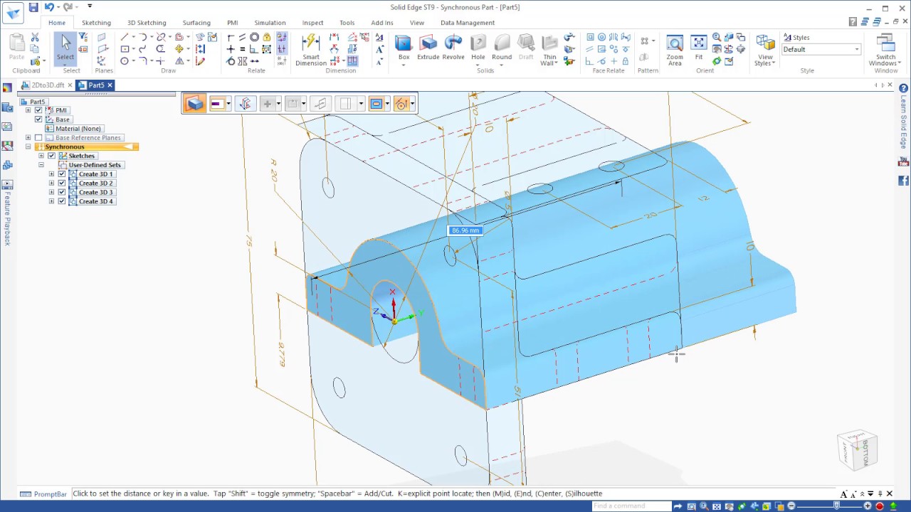2D Drawings to 3D Models in Solid Edge - YouTube