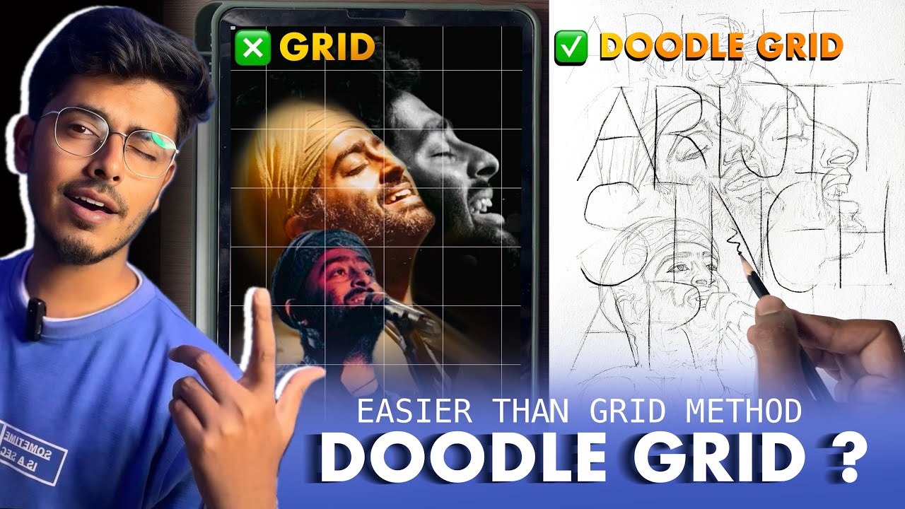 How to use DOODLE GRID ? 🫨Detailed most easiest Outline Drawing ...
