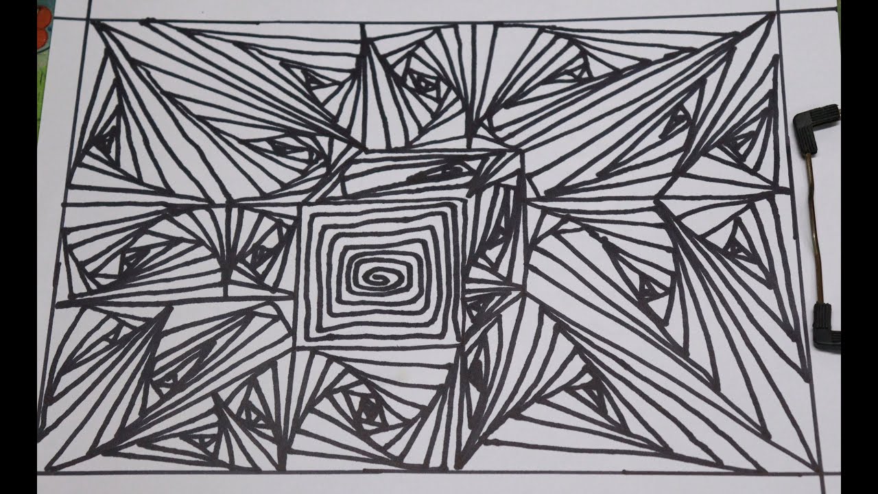 square 3d spiral doodle illusion | Another dimension of art ...