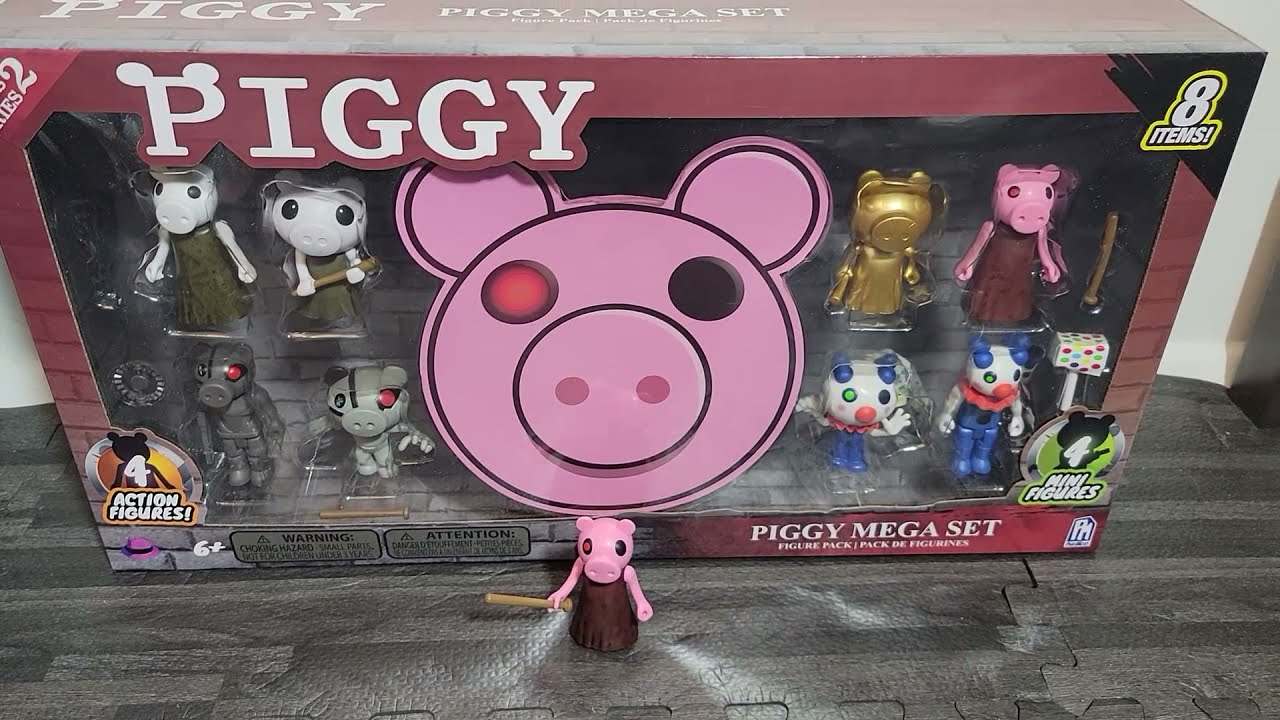 UNBOXING ROBLOX PIGGY MEGA SET TOYS EXCLUSIVE Gold Piggy Figure ASMR ...