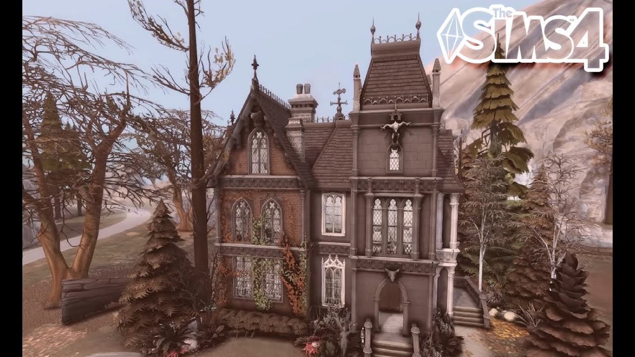GOTHIC HOUSE / THE SIMS 4 speed build - YouTube
