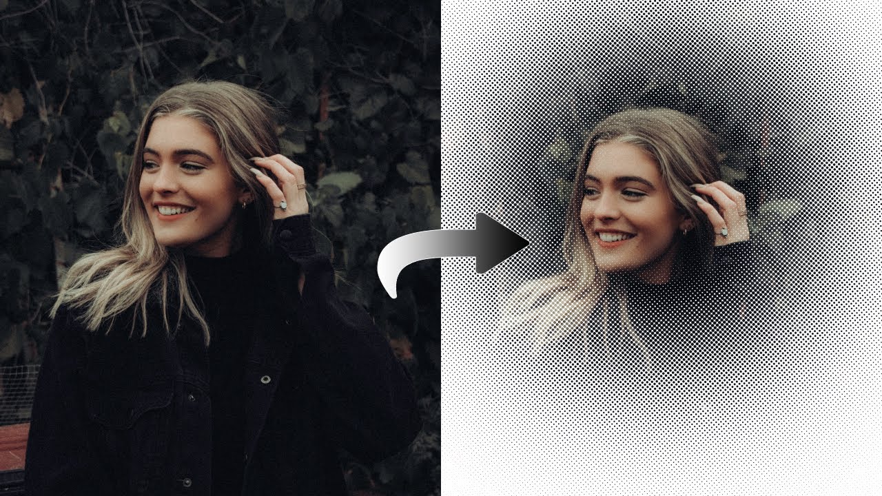 easy way to create a halftone effect - YouTube