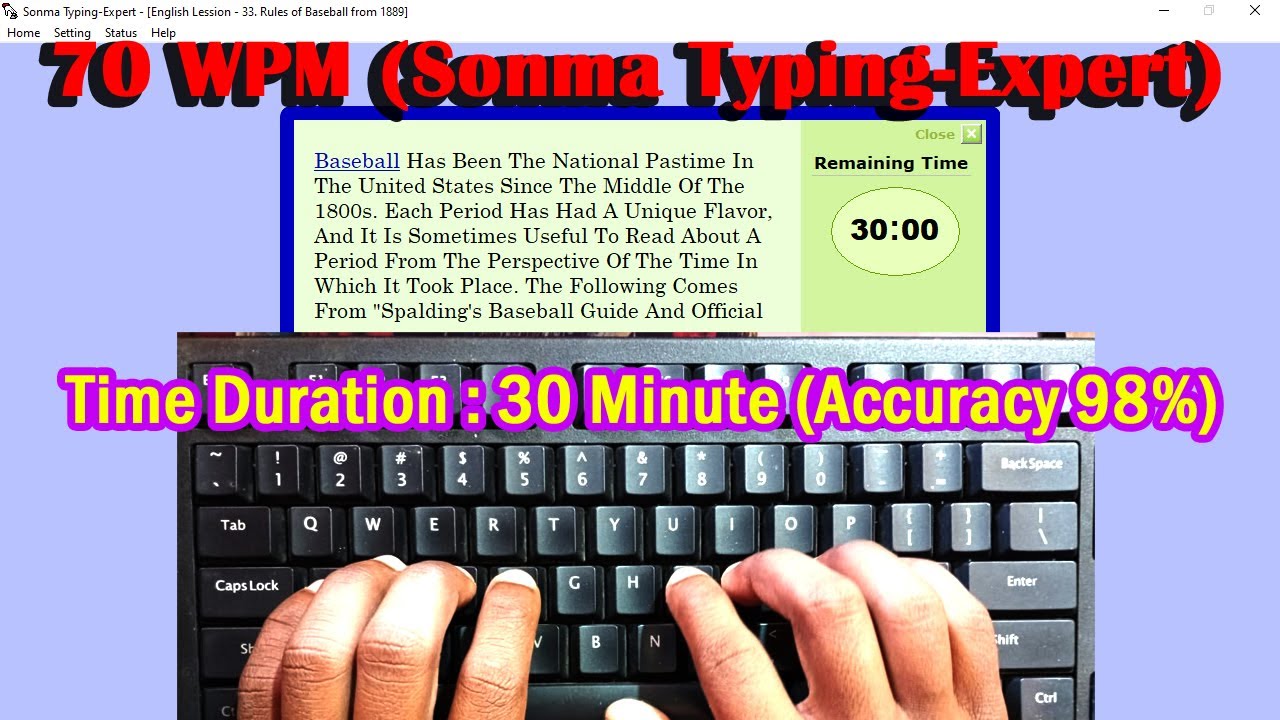 Typing Speed Test: 70 WPM and 98% Accuracy in Just 30 Minutes! # ...