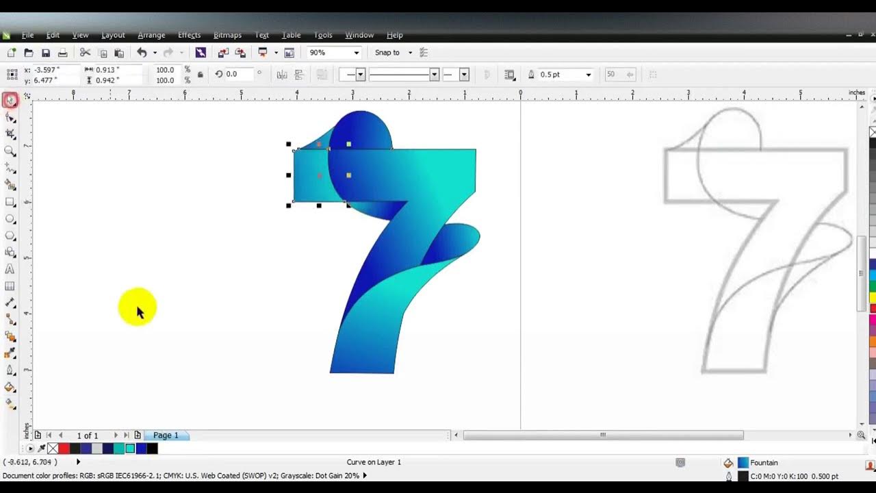 How to Design a Logo in CORELDRAW 2025 | Letter 7 Logo Design Tutorial ...