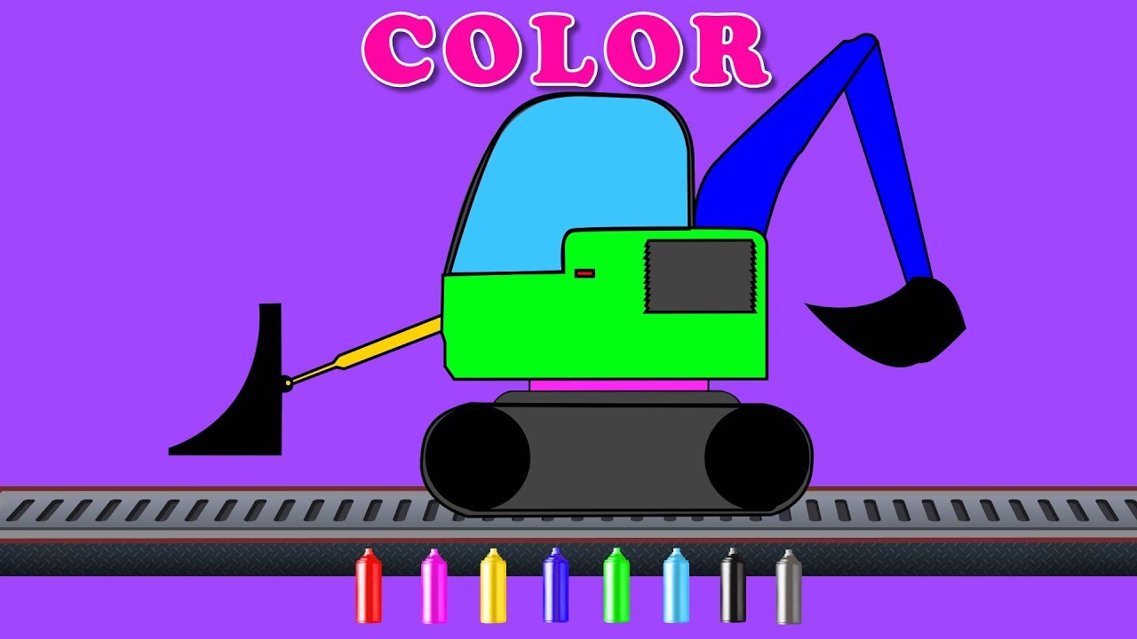 Loader Learn Colors | Coloring Video For Kids - YouTube