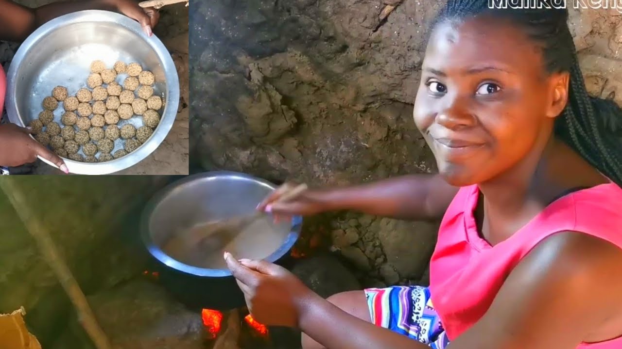 Cooking (SIM SIM) Our village Favourite Snack//Cooking In An African ...