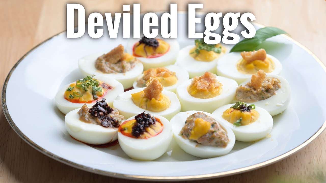 Deviled Eggs | 3 Ways: Smoked, Hot Oil, Chicharron - YouTube