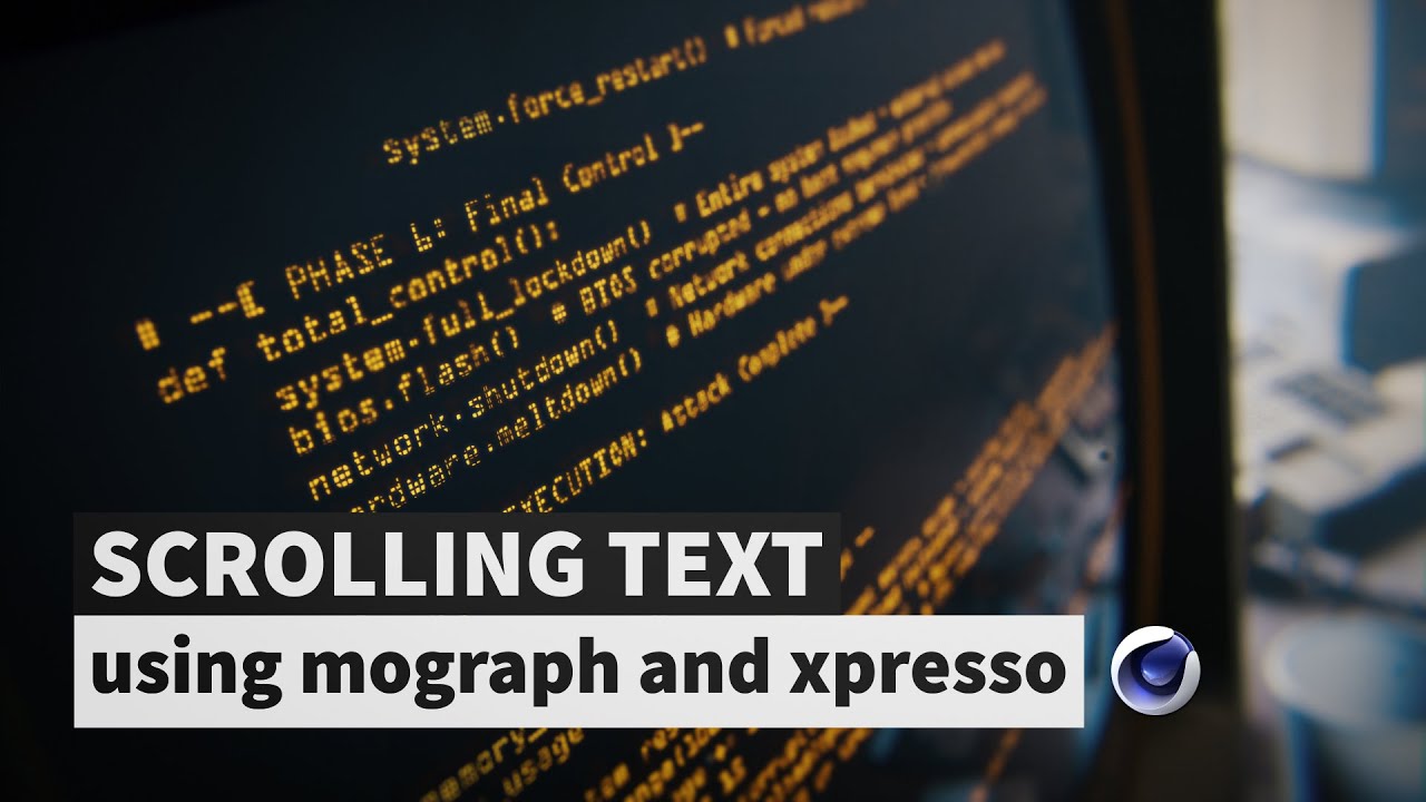 Automated Scrolling Text animation using mograph and xpresso - YouTube