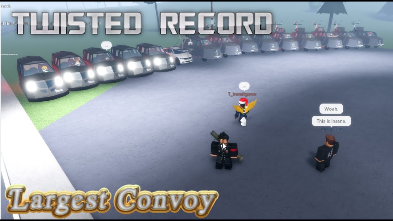 TWISTED ROBLOX RECORD! Largest Convoy, 12 T.I.V 2's! - YouTube