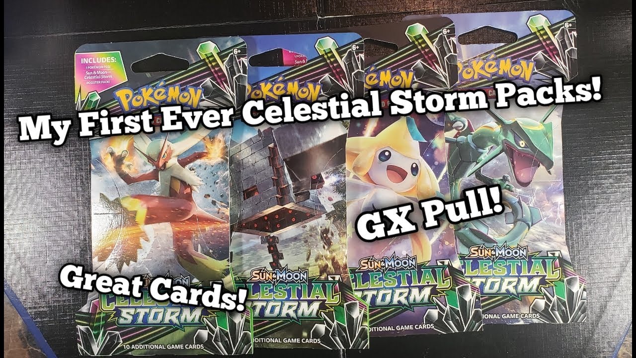 Pokemon: Opening 4 Celestial Storm Packs! (Gx Pull!) - YouTube