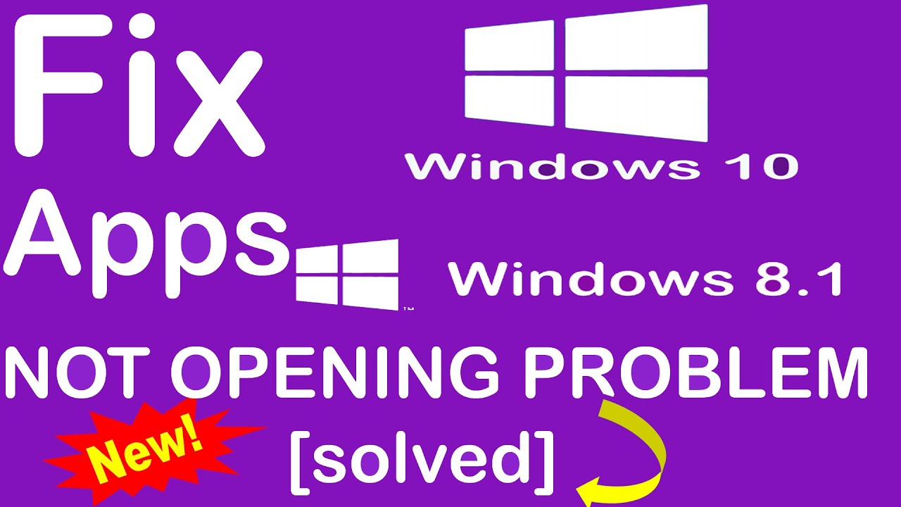 Fix Windows 10,8.1 Not Opening Any Apps | Problem [solved] 100% Working ...