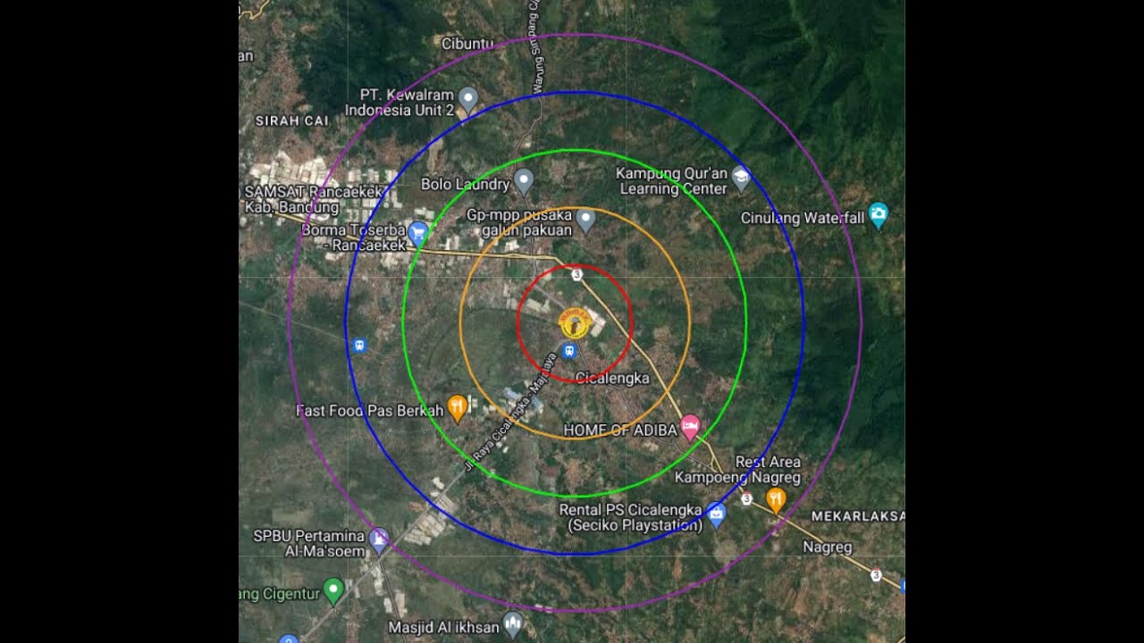 Cara membuat lingkaran radius di google maps - YouTube