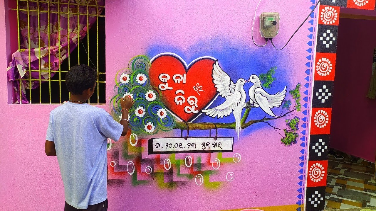 Marriage Wall Painting, Wedding wall Painting,Marriage Art, Wedding Art ...