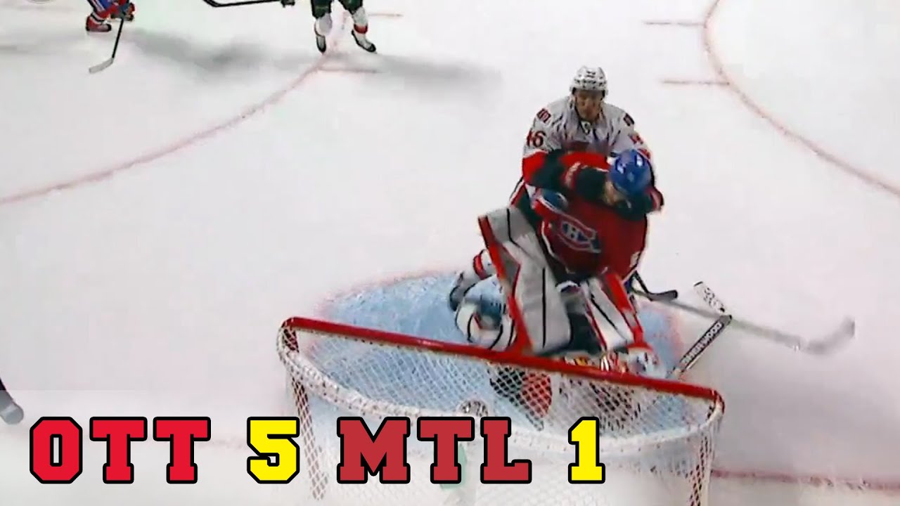 Brandon Prust Spears Craig Anderson (Sens Playoffs - April 24, 2015 ...