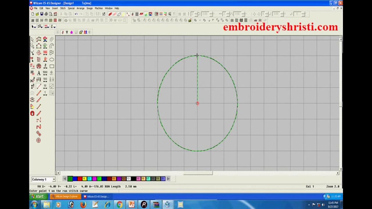 How to Draw Circle in Wilcom Embroidery Digitizing - YouTube