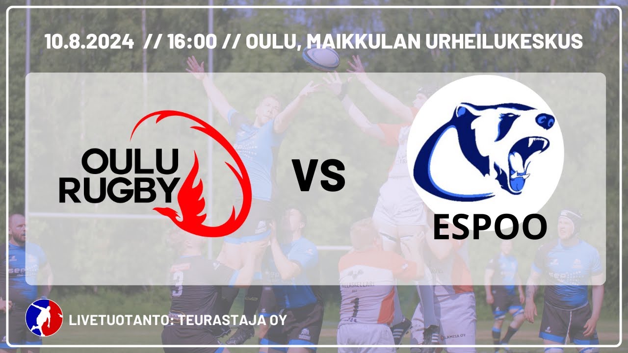 Oulu Rugby vs Espoo Rugby Club - YouTube