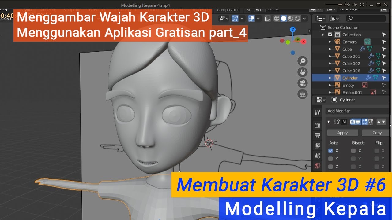 Modelling Karakter #6 | Modelling Kepala - Blender 3D - YouTube