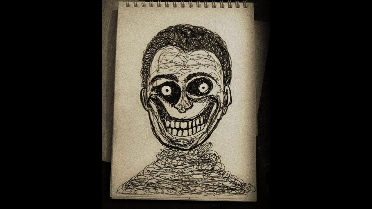 Sketching Creepy Smiles | Mastering Scribble Art | line art | dark art ...