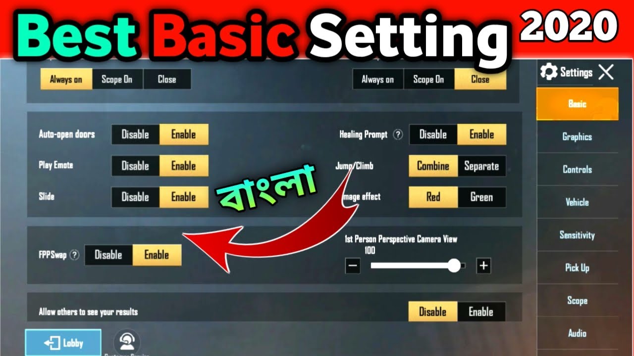 PUBG MOBILE BASIC SETTINGS 2020 IN BANGLA | PUBG MOBILE BEST BASIC ...