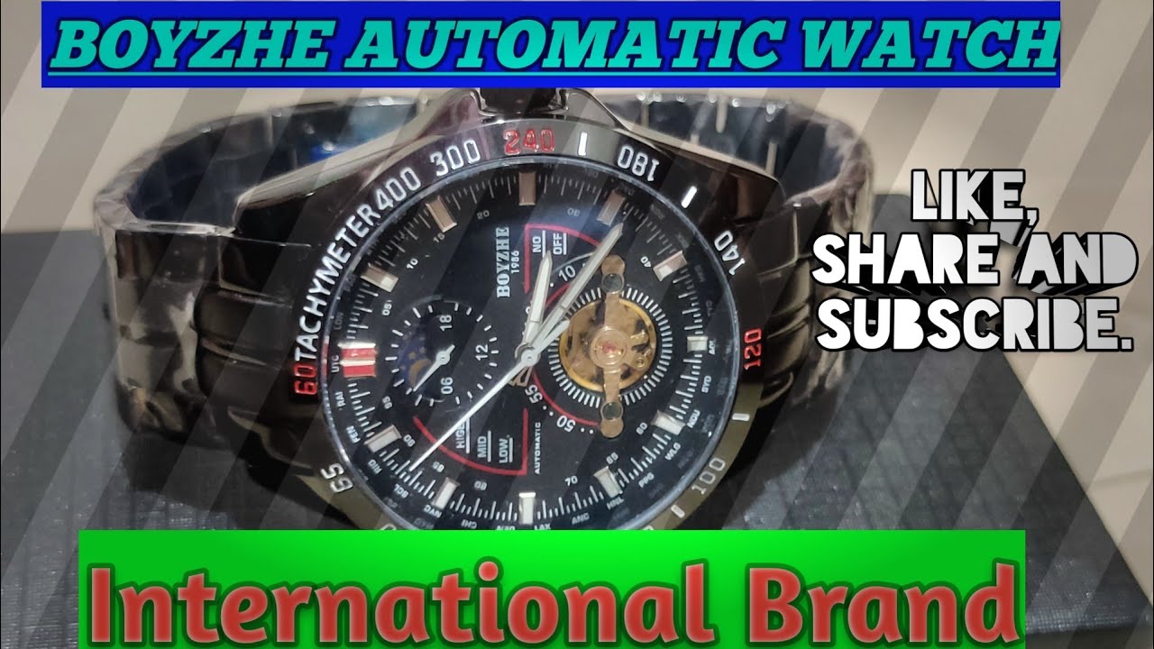 BOYZHE AUTOMATIC WATCH UNBOXING. - YouTube