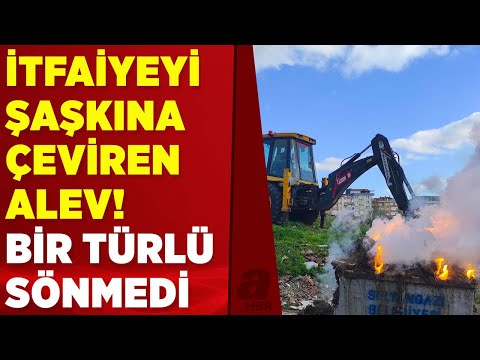 Sultangazi'de söndürülemeyen alev! Kepçeyle çukura gömüp üzerine köpük sıktılar! | A Haber