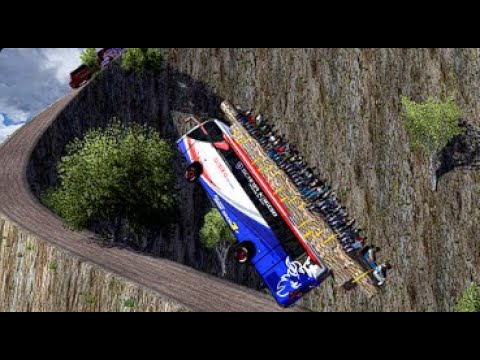 Overload Bus Driving in Most Dangerous Extreme Road #Part81 | Euro ...