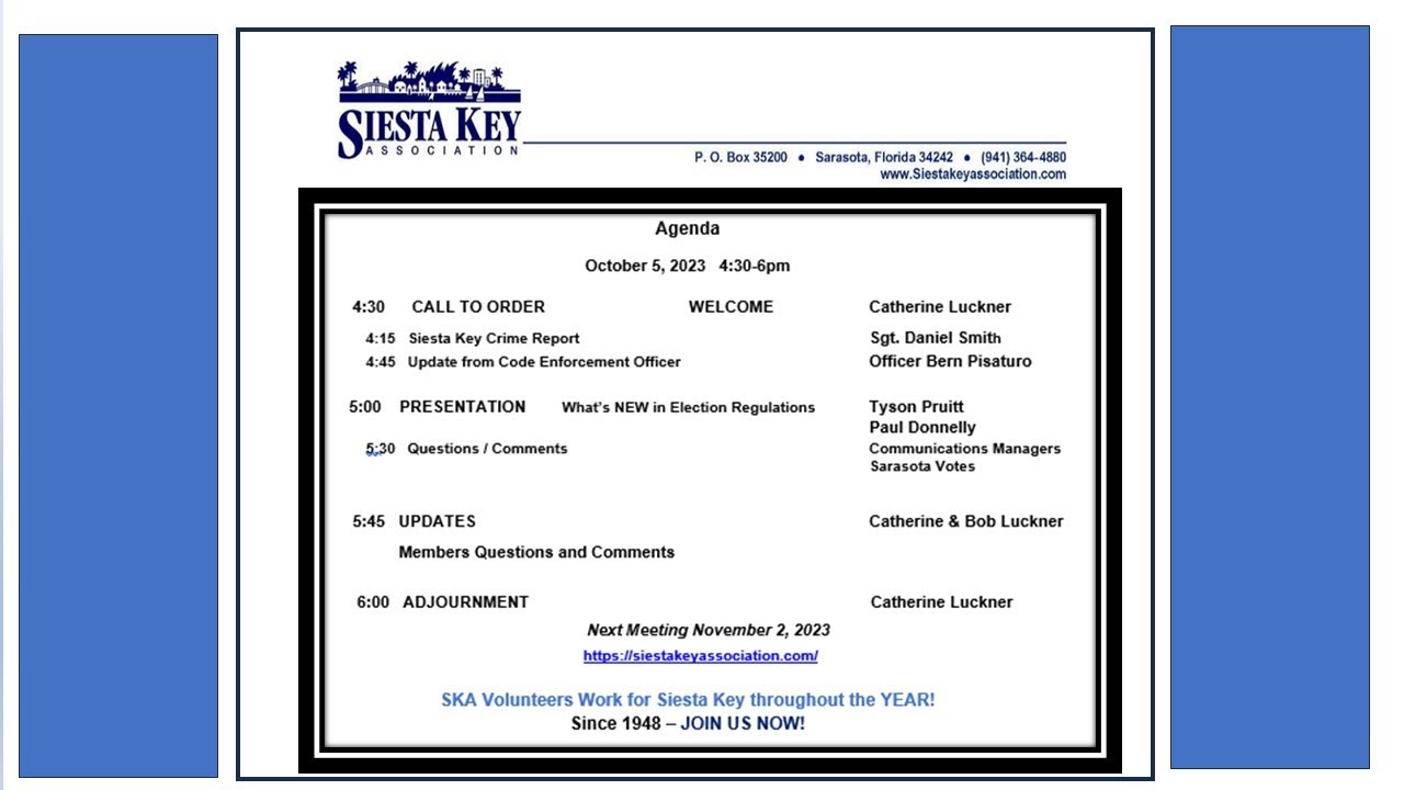 SKA Oct 5 2023 Part 1 Welcome Sgt. Smith and Code Officer Reports - YouTube