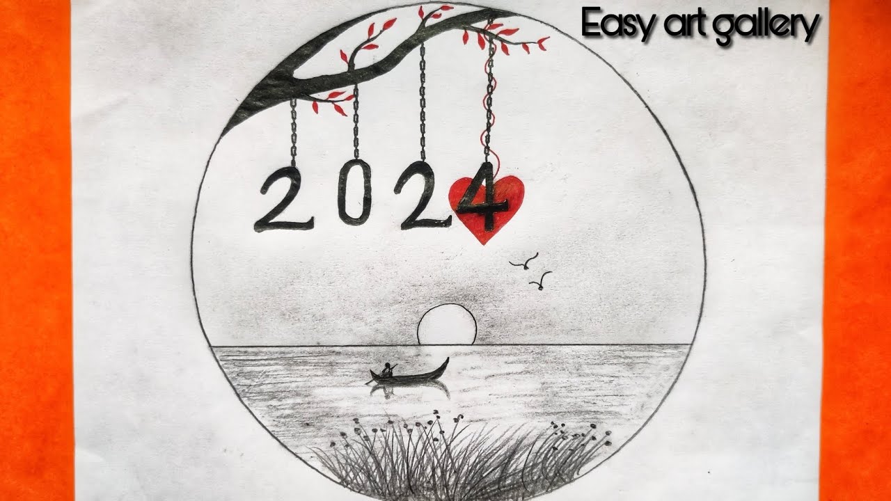 New year special 2024 circle drawing | How to draw - YouTube