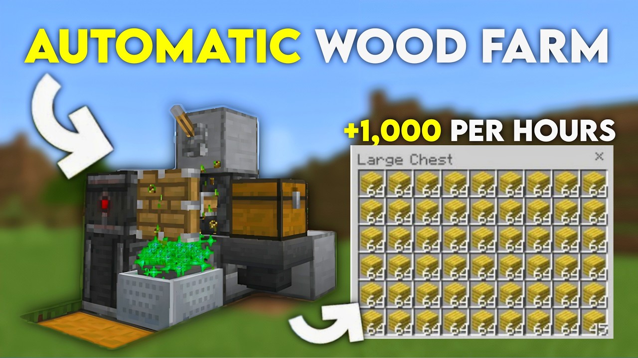 AUTOMATIC WOOD FARM In Minecraft 1.21 Bedrock Edition Update! (MCPE/PC ...