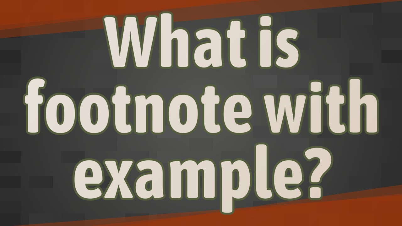 What is footnote with example? - YouTube