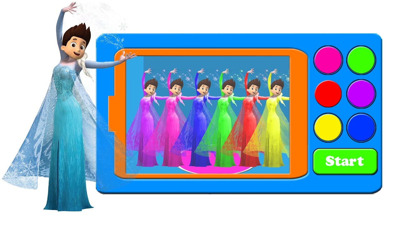 Learn Colors Paw Patrol Transform Elsa! Video for kids and toddlers ...