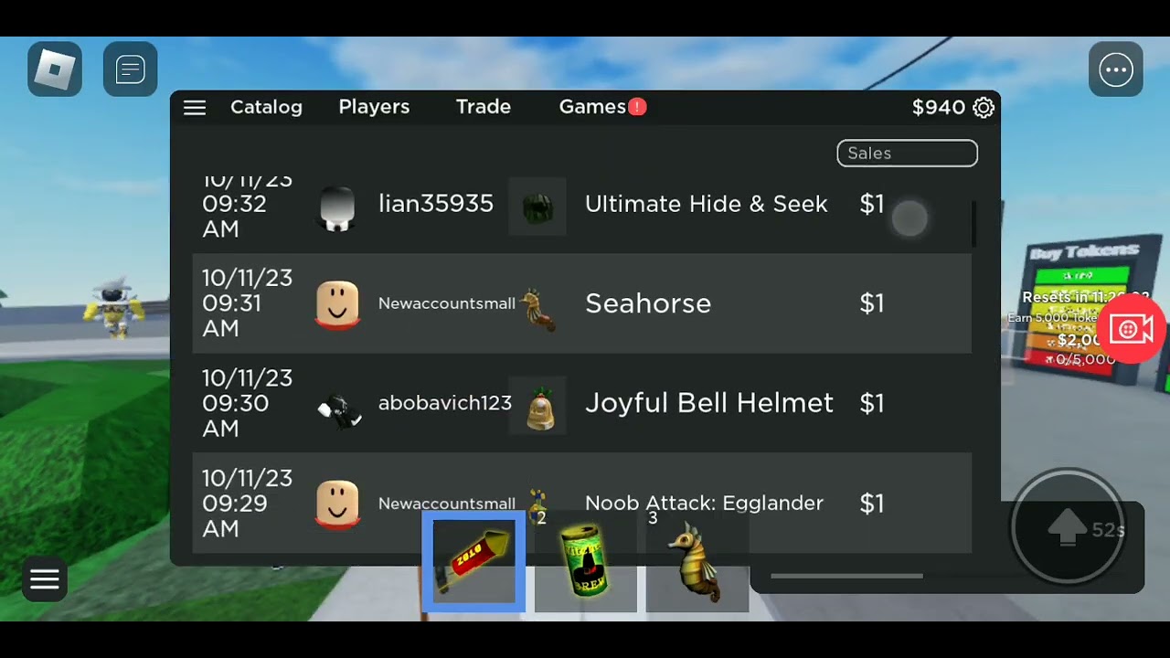 me sold item for 1 incredible robux!!! #trade simulator #roblox - YouTube