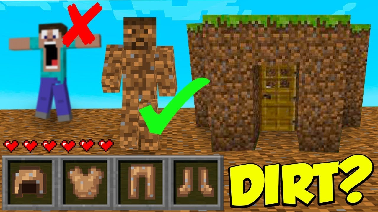 DIRT ARMOR VAN DIRT STEVE GEKREGEN IN MINECRAFT! - YouTube