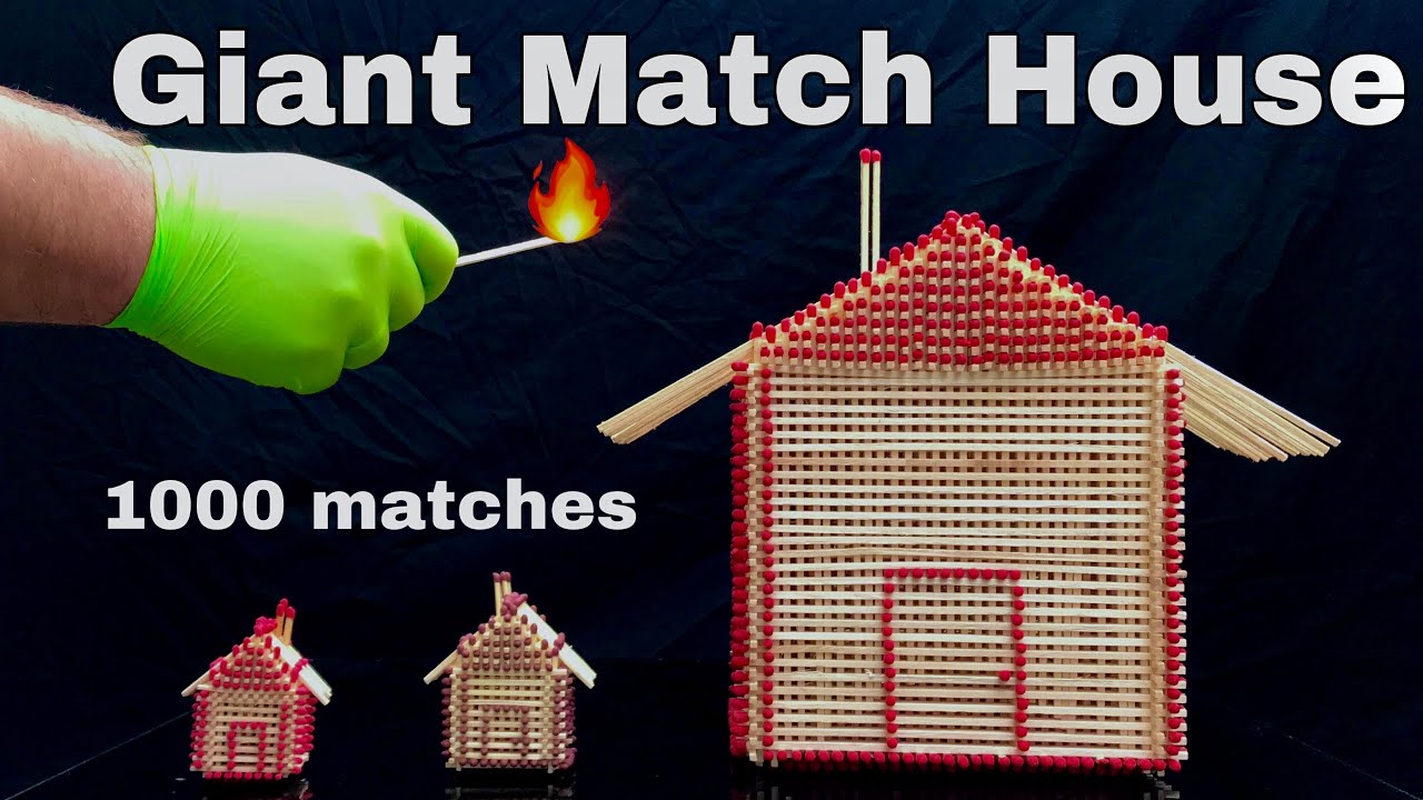 1000 Giant Match House Fire Chain Reaction 🔥 - YouTube