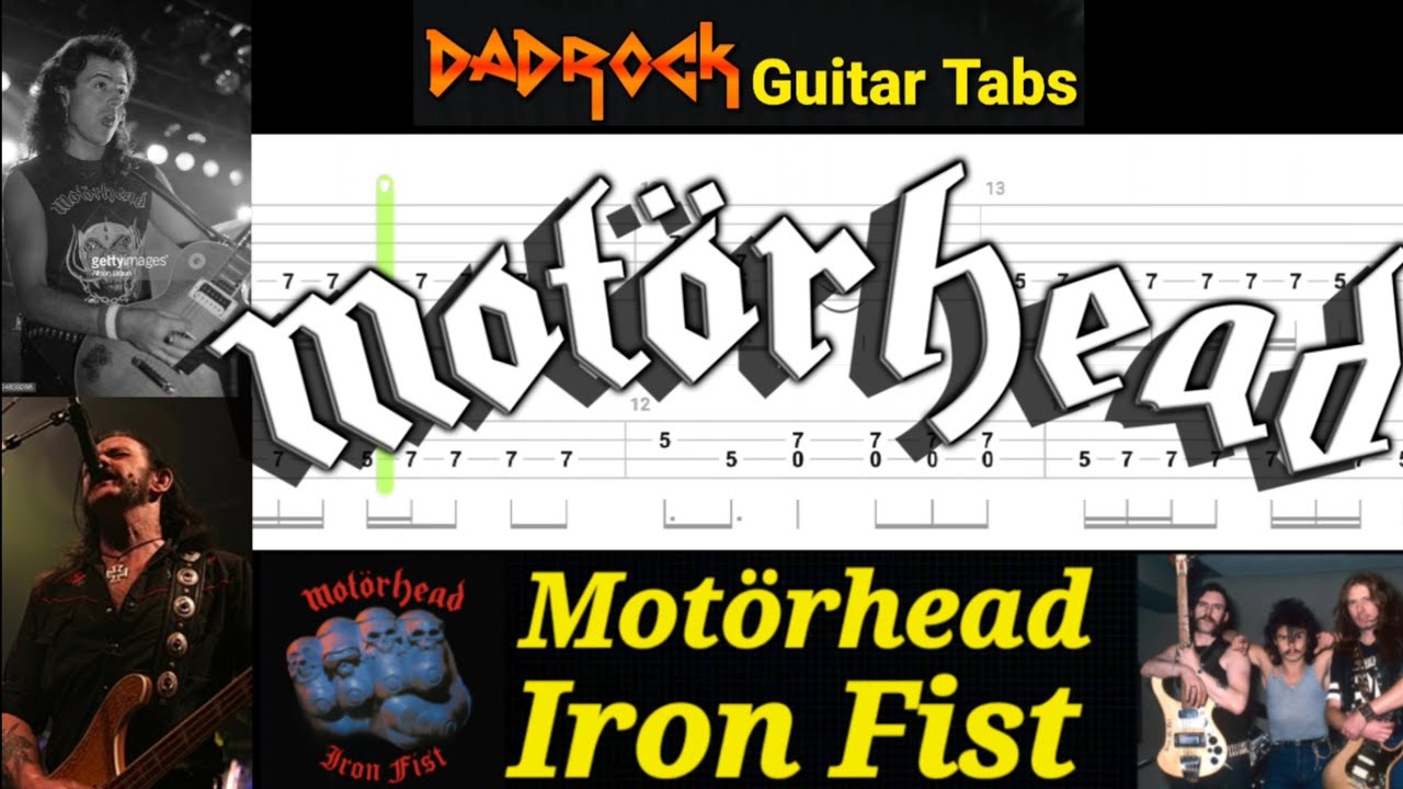 Iron Fist - Motorhead - Guitar + Bass TABS Lesson - YouTube