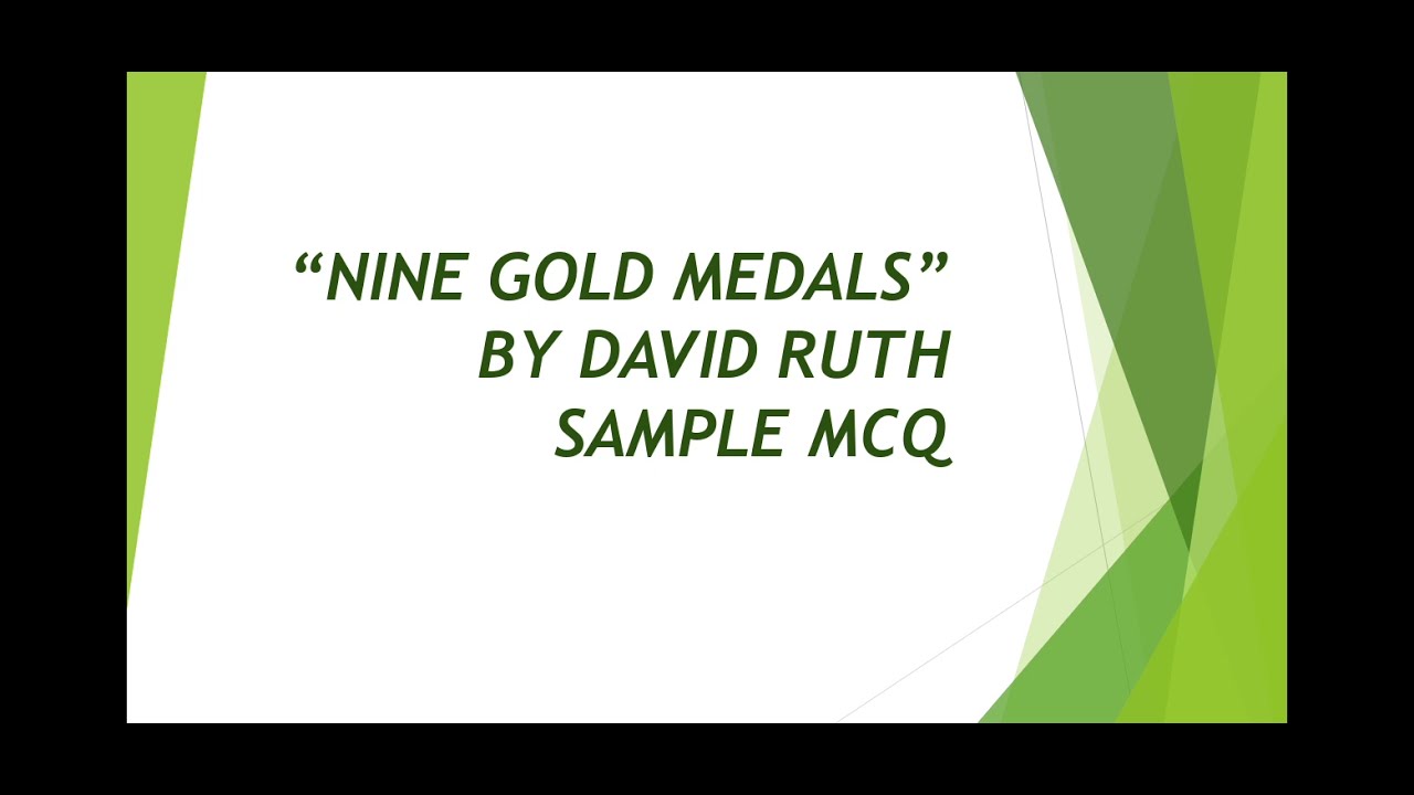 "Nine Gold Medals" by David Roth ( Sample MCQ ) - YouTube