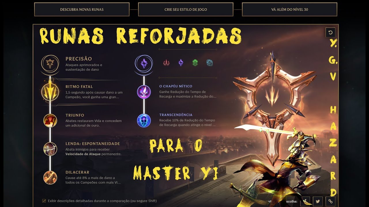 Quais são as Melhores Runas Reforjadas Para o Master YI!? - YouTube