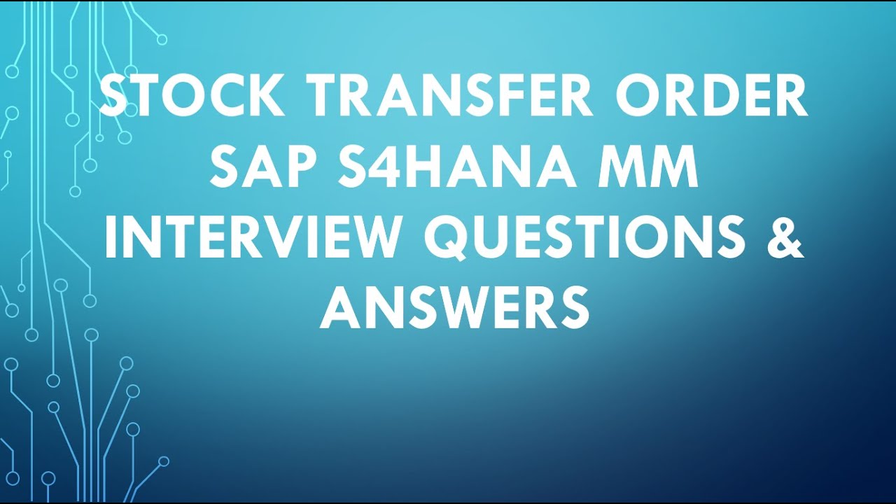 stock transfer order in sap mm s4 hana | sto stock transport order in ...