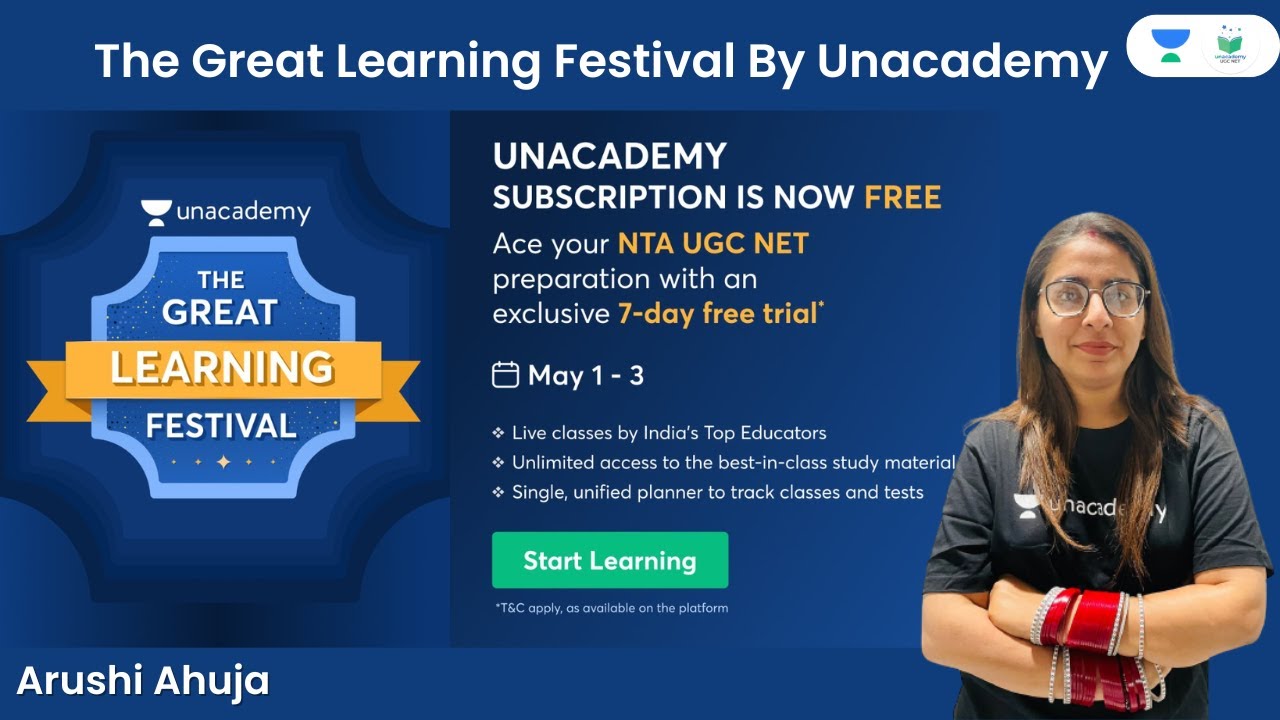 The Great Learning Festival By Unacademy | Arushi Ahuja - YouTube