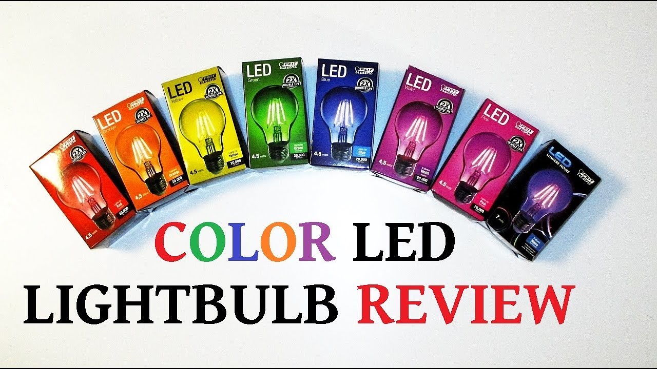 LED Color filament style light bulbs test & review - YouTube