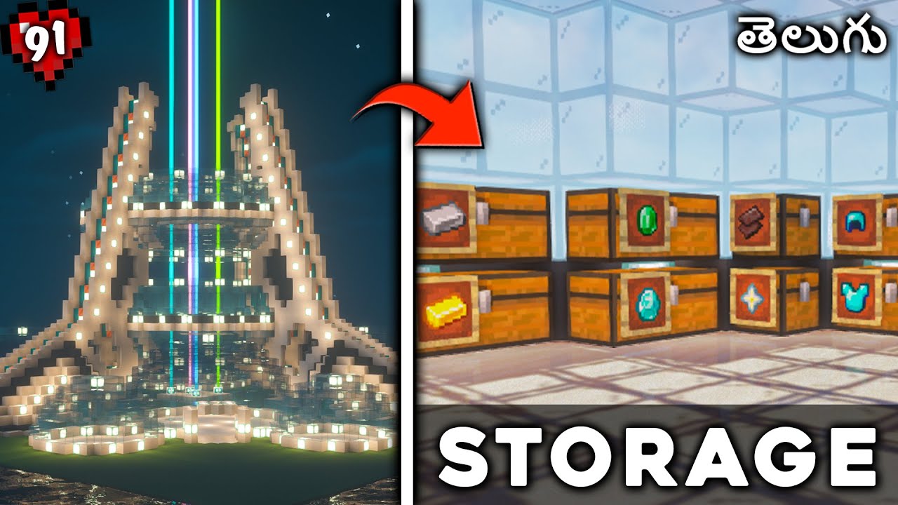 Building STORAGE in MEGA BASE in Minecraft Survival | Telugu | MaxPlay ...