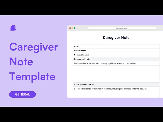 Sample Caregiver Notes