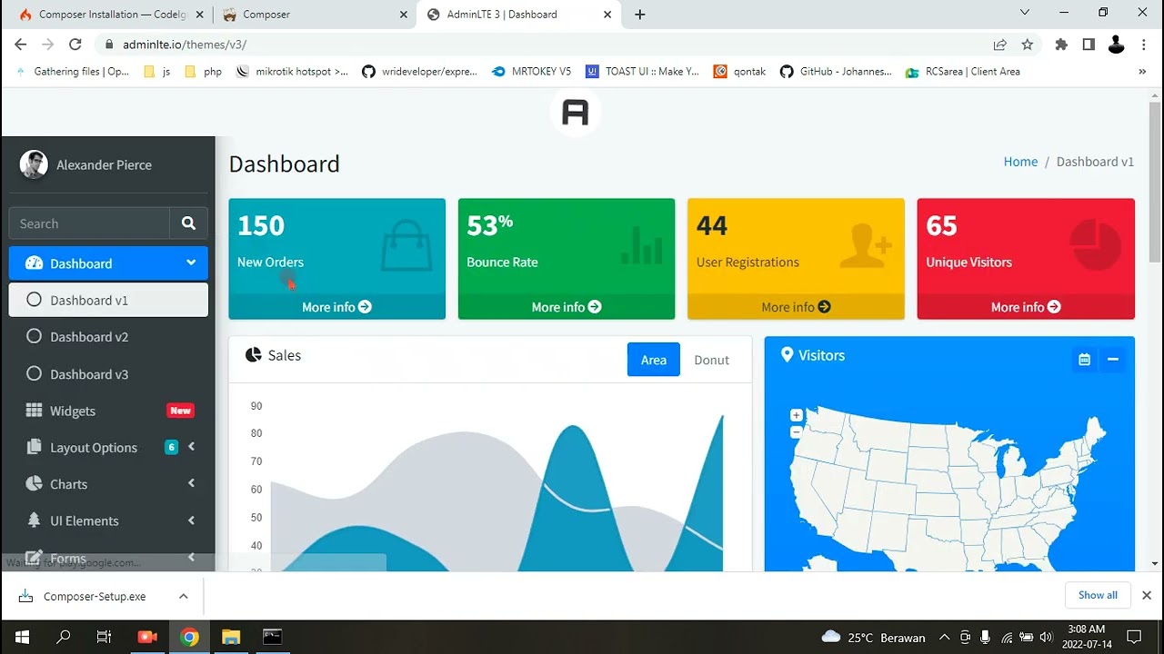 Cara menerapkan Template admin lte 3 di Codeigniter 4 - YouTube