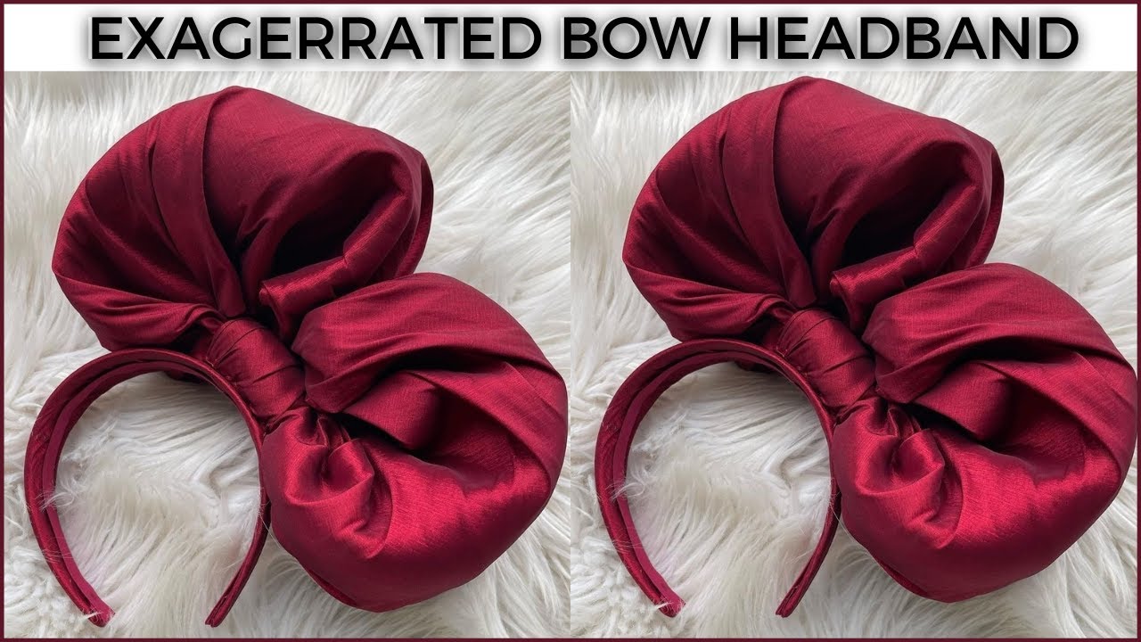 HOW TO MAKE AN ELEGANT HEADBAND | EXAGGERATED BOW HEADBAND WITH BEADING ...